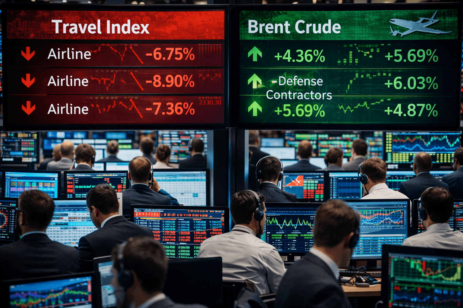 Global markets react to U.S.-Iran war: defense jumps, airlines slide ...